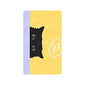susiyo Doormat Cute Black cat Yellow Eyes Non-Slip Indoor 30"x18" Entryway Door Mat (Rubber Backing)