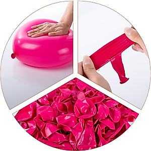 110pcs Hot Pink Balloon Garland Arch Kit, 18 12 10 5 Inch Different Sizes Pack Rose Pink Latex Party Balloon for Wedding Birthday Gender Reveal Valentine's Party Decorations