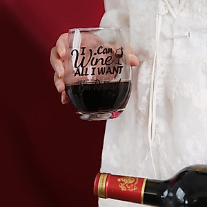 Jogskeor Retirement Gifts Stemless Wine Glass, Funny Retired Wine Glass for Coworker, Boss, Teacher, Doctor, Parents, Family or Best Friend, 15oz