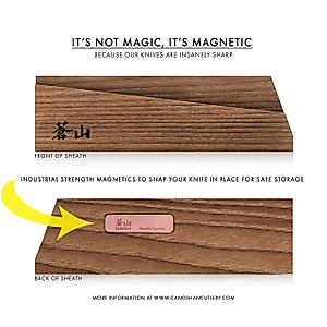 Cangshan 1021516 Solid Ash Wood Magnetic ANCHOR Knife Sheath Only for 10.25-Inch Bread Knife