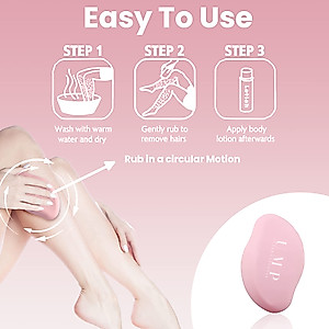 Crystal Hair Eraser for Women & Men, Reusable Crystal Hair Remover Painless Exfoliation Magic Hair Eraser, Crystal Hair Removal Tool for Arms, Chest, Legs and Back (Pink)