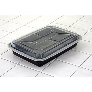 Pactiv NC-989-B 58 Oz. Black Rectangular Container - 150 / CS