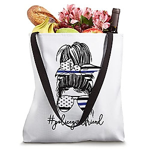 Funny Police Girlfriend Police Officer Girlfriend Blue Line Tote Bag