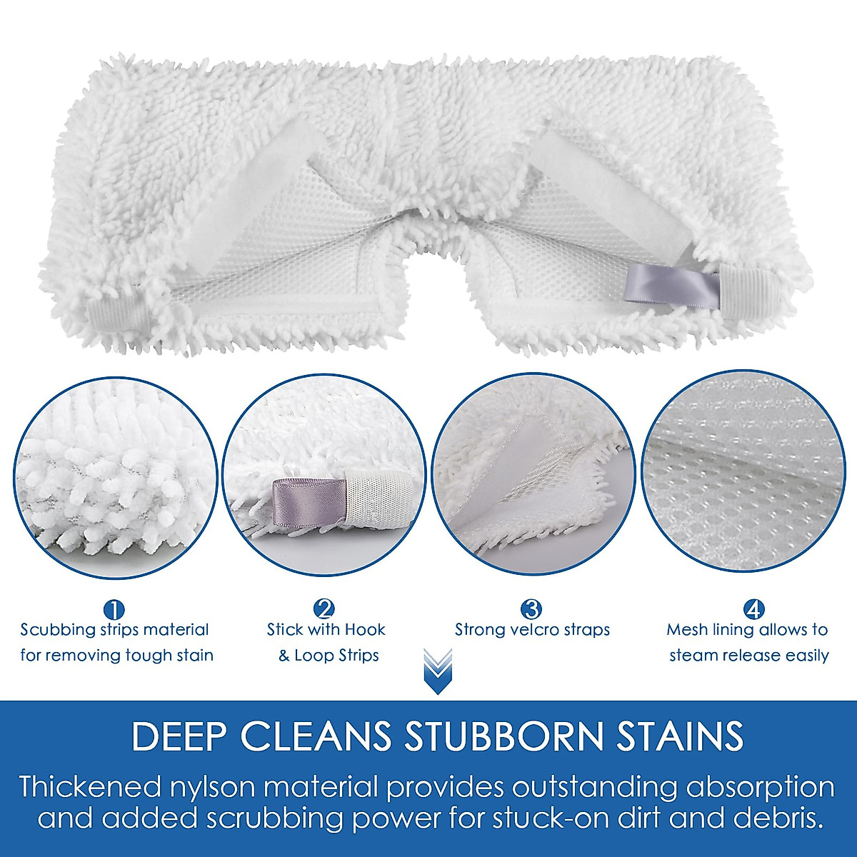 6 Pack Pocket Steam Mop pad Cleaning Pads for Shark Steam Pocket Mop S3500 Series S3501 S3601 S2902 S3901 S3550 S3601d S3801 S3801co Se450 S2901