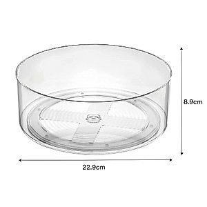 2 Pcs 9 Inch Round Lazy Susans - G.a HOMEFAVOR Clear Rotating Turntable 360° Organization & Storage Container Bins for Cabinet, Fridge, Countertop, Kitchen - Spinning Organizer for Spices, Condiments