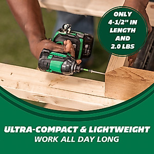 Metabo HPT 18V MultiVolt™ Cordless Triple Hammer BOLT Impact Driver Set, Power Impact Driver Kit with Case, 2 Lithium-Ion Batteries and Charger, 1/4-Inch Chuck, Compact LightWeight Power Tool, WH18DC