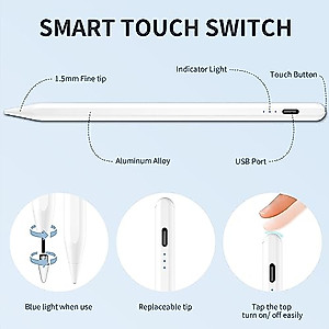 Stylus Pen for Touch Screens, Active Pen Digital Pencil for iPhone, Samsung, iOS/Android Smart Phone and Other Tablets,Smart Pen,Active Stylus Pen Pencil for Precise Writing/Drawing