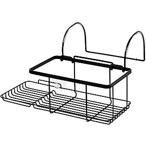iDesign Metal Over the Bath Caddy Basket, The Everett Collection – 12.08” x 10.2” x 6.64”, Matte Black