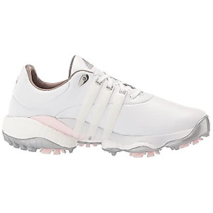 adidas Women's TOUR360 22 Golf Shoes, Footwear White/Footwear White/Almost Pink, 6.5