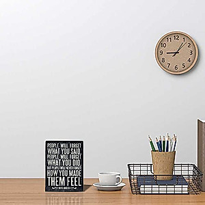 Maoerzai Inspirational Art Decor for Office, Motivational Quotes Wooden Box Sign Desk Decor Plaque with Saying Quotes for Home Office. (Black - Inspirational, 6 X 8 inch)