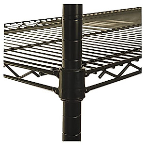 Alera NSF Certified 4-Shelf Wire Shelving Kit with Casters, 48w x 18d x 72h, Black