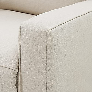 Harkawon Swivel Rocker Recliner Chair, Glider Rocker Recliner, Rocking Chair Nursery, Fabric Chair with High Back, Deep Seat, for Living Room, Bedroom, Beige