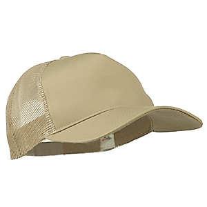e4Hats.com New Big Size Trucker Mesh Cap - Khaki OSFM