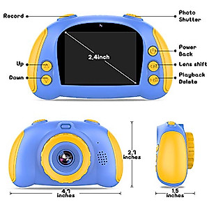 Kids Camera for Boys Girls - Upgrade Kids Selfie Camera, Birthday Gifts for Girls Age 3-9, HD Digital Video Cameras for Toddler, Portable Toy for 3 4 5 6 7 8 Year Old Girl with 32GB SD Card (Blue)