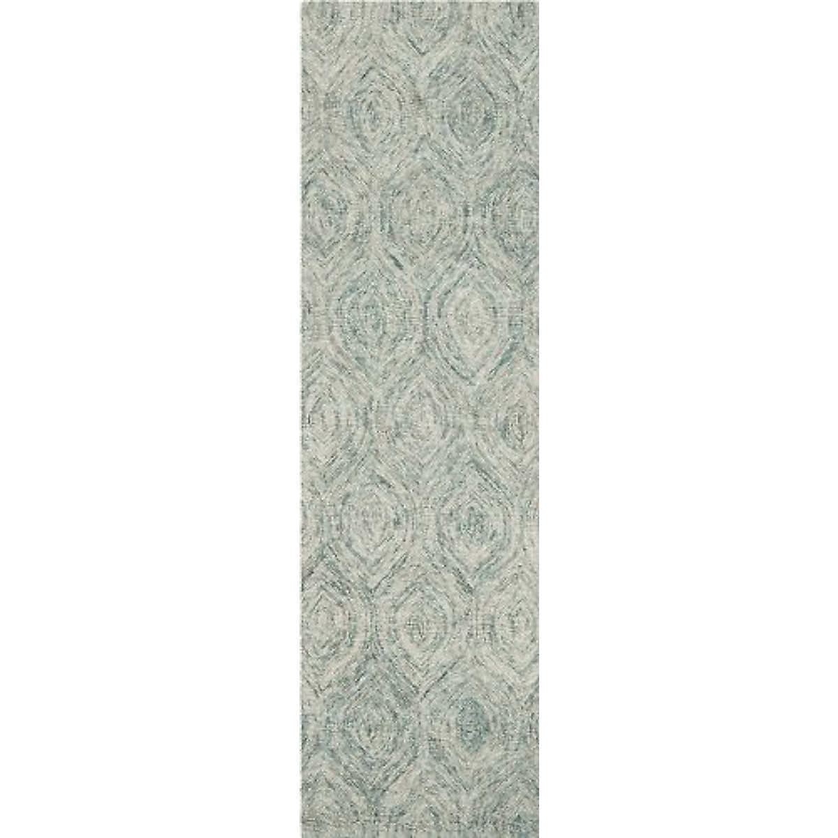 SAFAVIEH Ikat Collection 2'3" x 8' Ivory / Sea Blue IKT631A Handmade Premium Wool Runner Rug