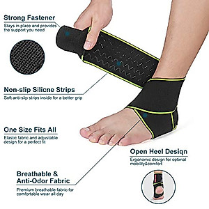 SNEINO Ankle Brace for Women & Men - Breathable Comfortable Adjustable Ankle Stabilizer, Ankle Support Brace for Basketball, Running, Achilles, Minor Sprains,Joint Pain Relief, Injury Recovery (1PACK)