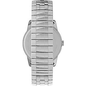 Timex Men's Easy Reader 38mm Perfect Fit Watch – Silver-Tone Case White Dial with Silver-Tone Expansion Band
