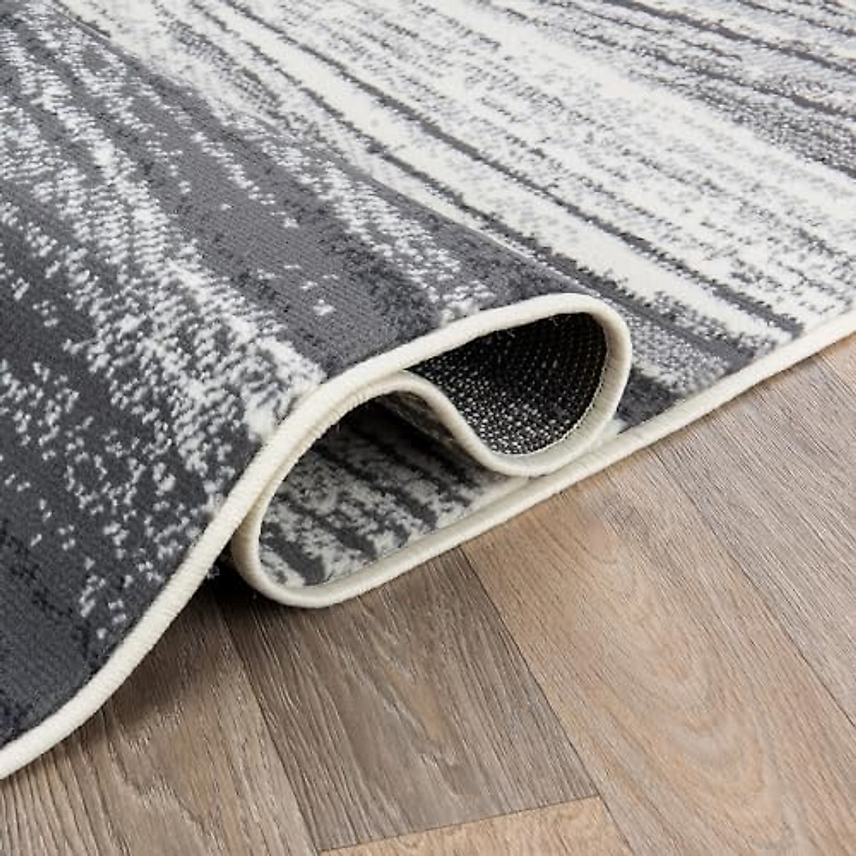 Rugshop Contemporary Distressed Abstract Soft Area Rug 8' x 10' Gray
