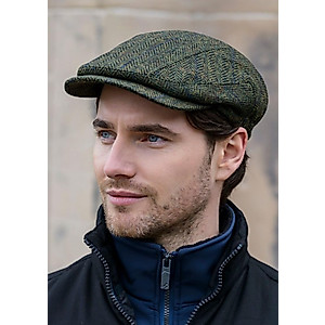 Irish Flat Cap for Men Made in Ireland Kerry Hat 100% Wool Tweed (Small)