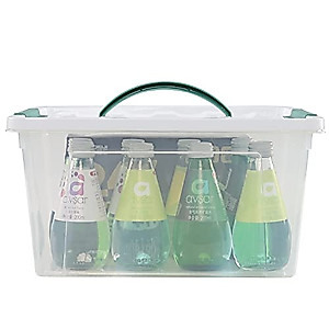 Ggbin 6-Pack 14 Quart Latching Box with Handle, Clear Plastic Storage Bin