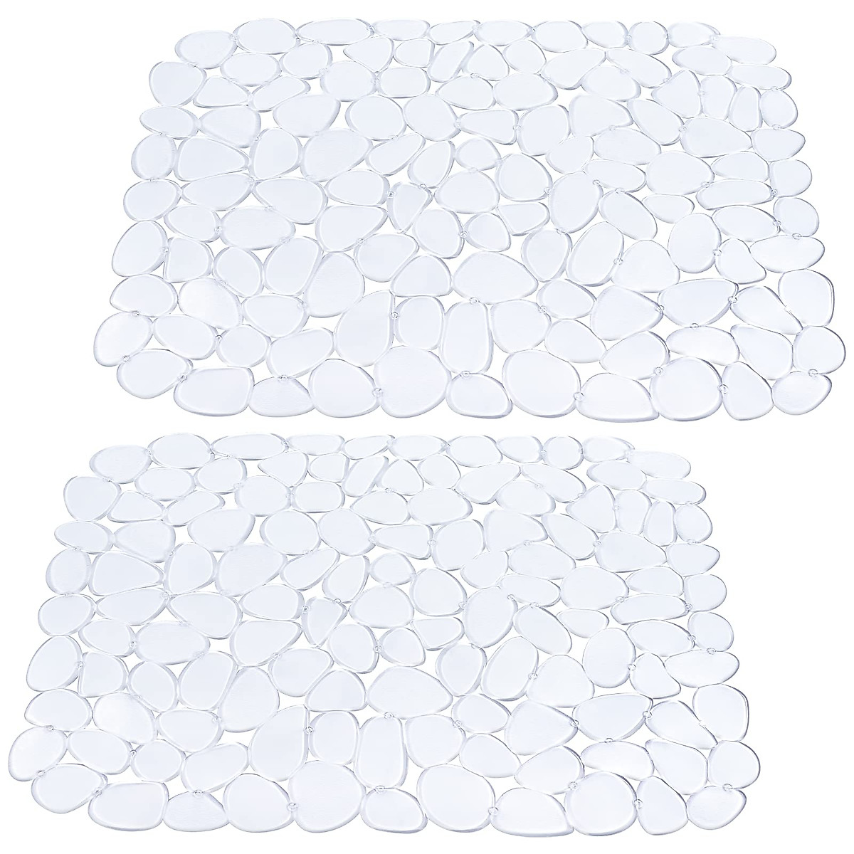 Yolife Pebble Sink Mats for Stainless Steel Sink, PVC Sink Saddle Protectors Kitchen Sink Mat for Porcelain Sink, Dishes and Glassware (Clear, 2 Pack)