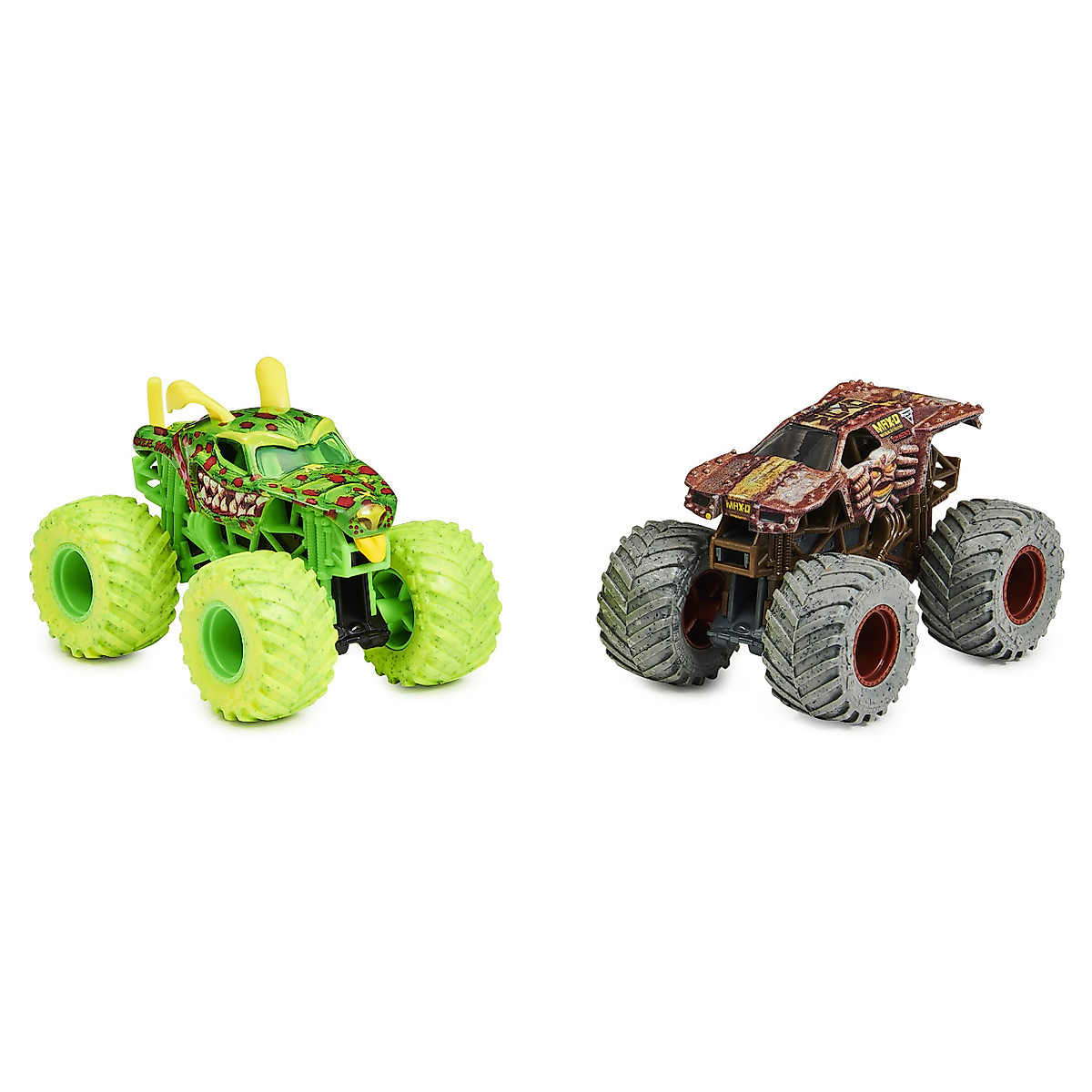Monster Jam 2020 Zombie vs Hunter 1:64 Scale 2-Pack, Monster Mutt Dalmatian VS Max-D Maximum Destruction