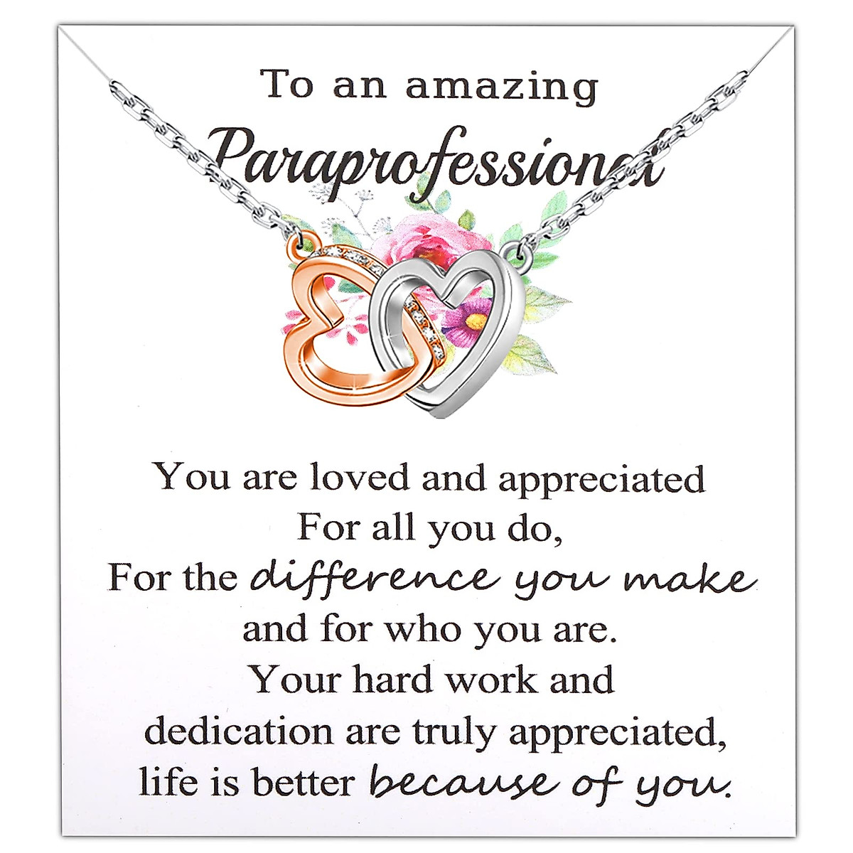 Paraprofessional Necklace Paraeducator Gift Teaching Assistant Jewelry Paraprofessional Gift for Woman (NC)