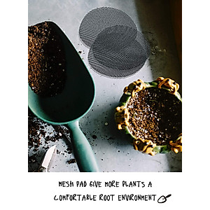 LE TAUCI Plant Pot Hole Mesh Pads, 4-Inch Round Flower Pot Drainage Covers, Prevent Soil Loss, Durable Reusable, Bonsai Bottom Grid Mat, Gardening Essentials, 50-Pack