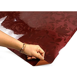 ROSEROSA Peel and Stick PVC Instant Floral Decorative Self-Adhesive Film Countertop Backsplash Olivia Red Wine (PGS9200-6 : 1.96 Feet X 6.56 Feet)