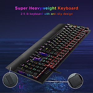 E-YOOSO Mechanical Keyboard, Mechanical Gaming Keyboard with Blue Switches, 104 Keys, Wired Keyboard Mechanical with Rainbow Backlit & RGB LED Side Light, Clicky Keyboard for Windows, Gaming, PC