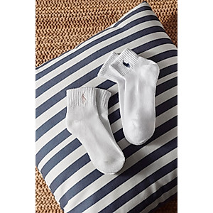 Polo Ralph Lauren Baby Boys Classic Ankle Socks 6 Pair Pack Soft Stretchy Yarn & Stay Up Top Quarter-Length Sport, White Black Pony, 18-24 Months US