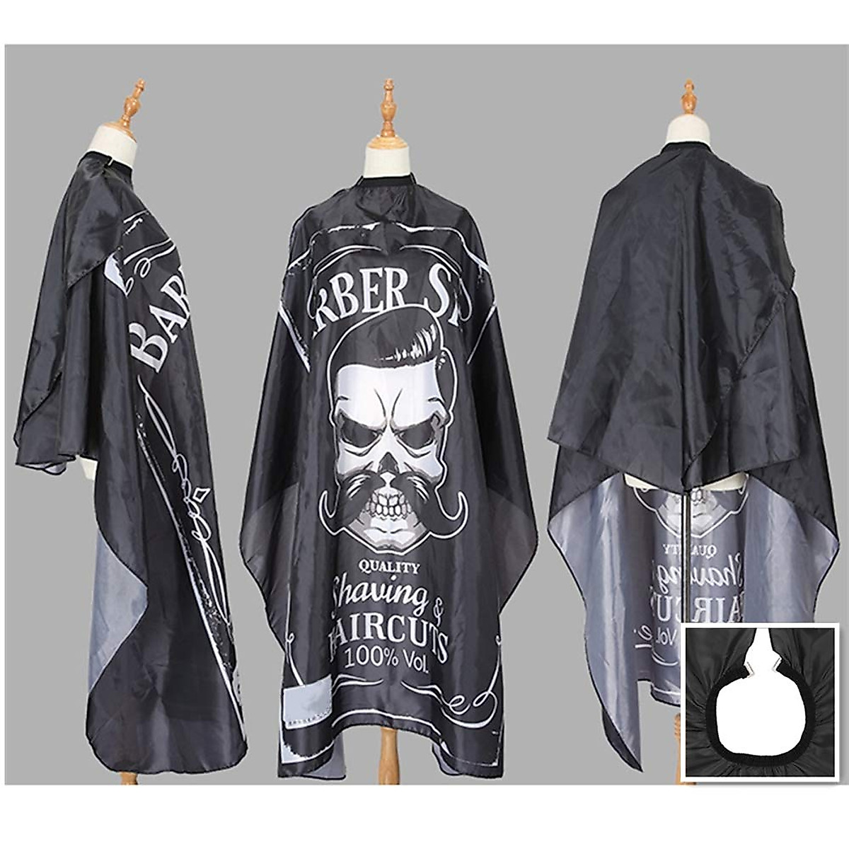 So Cool Professional Barber Cape with Adjustable Metal Clip Hair Cutting Cape Salon Cape Hairdressing Cape Neck Duster Brush Hair Comb Hair Clips Set