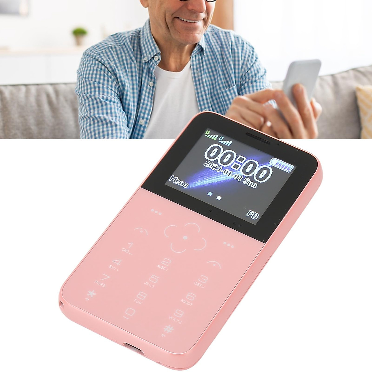 ciciglow Big Button Mobile Phone for Old, 1.8 Inch Screen, 1400MAh Battery, Dual SIM, 2G Network, No Games, Anti Fraud Calls, ABS Material, for Students Elderly (Roseate)