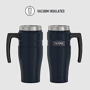 THERMOS Stainless King Vacuum-Insulated Travel Mug (16 Ounce) and Tumbler (16 Ounce) Bundle, Midnight Blue