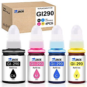 Printers Jack Compatible Canon GI-290 Refill Ink Bottle Kit for Canon PIXMA G4200, PIXMA G3200, PIXMA G4210, PIXMA G2200, PIXMA G1200 Printers