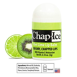 Chap-Ice® | 12-Count Assorted Mini Lip Balm Pack & 1 Lip Balm Keychain with Swivel Clip | Made in USA | 4 Flavors - Cherry, Citrus Orange, Kiwi Lime, & Beeswax (0.10oz/3g Each)