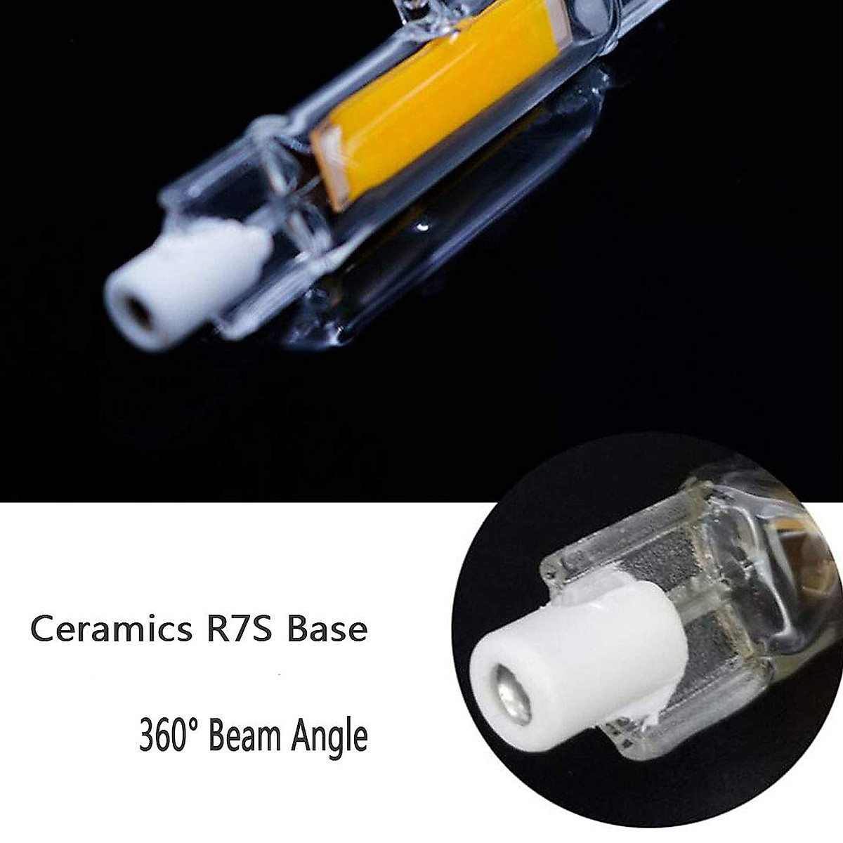 Yecherate 78mm 5W R7S LED Bulb (3 Pack) 50W Halogen Equivalent 78mm J-Type 5W 120V R7S Base 6000K Cool White J Type T3 78mm Double Ended Flood Light Bulbs 360°Beam Angle Landscape Lights