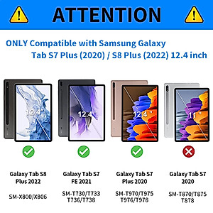 BPQOJB Case for Galaxy Tab S8 Plus/S7 FE/S7 Plus with Adjustable Stand & Auto Wake/Sleep Smart Protect Cover Case for Samsung Galaxy Tab S8 Plus/S7 FE 5G/S7 Plus 12.4 inch - Green Forest Skull
