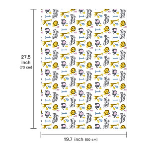 WRAPAHOLIC 1st Birthday Wrapping Paper Sheet - 6 Sheets Cute Animal Design Folded Flat for Birthday, Party, Baby Showers - 19.7 Inch X 27.5 Inch Per Sheet