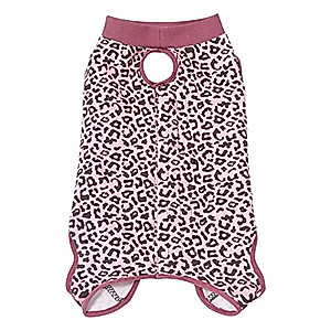 Jiupety Dog Surgical Recovery Suit Adjustable, Not Fit Slim and Long Body, Dog Suit for Surgery Recovery, 3XL Size, Anti-Licking Surgical Dog Onesies, Pink Leopard.