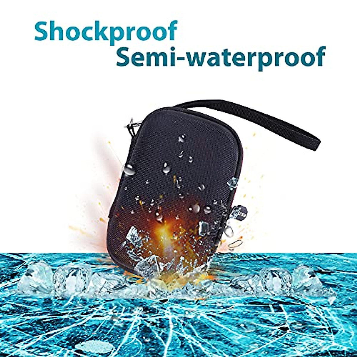 L LTGEM Hard Carrying EVA Case for Canon PowerShot ELPH 360 / 180 / 190 Digital Camera-Storage Protective Bag