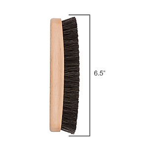 Redecker Natural Dark Horsehair Shoe Shine Brush, Untreated Beechwood Handle, 6-1/2-Inches Long, Made in Germany