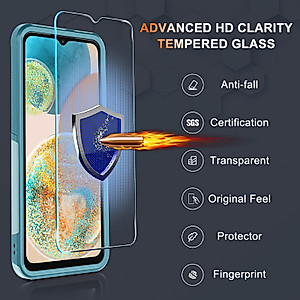 for Samsung Galaxy A23 5G/4G Case with Tempered Glass Screen Protector and Camera Lens Cover,Heavy Duty Rugged Shockproof Full Body Protective Phone Cover,Mint Green