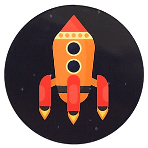 Novel Merk Rocket Ship Aliens Refrigerator Magnets for Space Gifts, Decor, Party Favors, & Prizes (5)