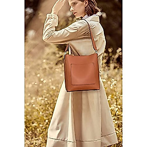 BROMEN Hobo Bags for Women Designer Shoulder Bucket Brown and Women Wallets Brown Bundle