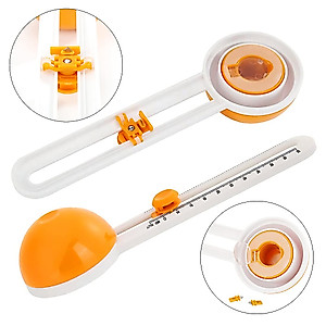 Circle Paper Cutter Rotary Circular Cutter for Cardstocks Craft Cutting Tools, Compass Paper Cutter Trimmer Scrapbooking (included 3 blades) (Orange)