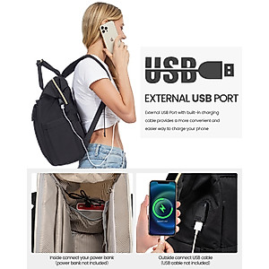 LOVEVOOK Laptop Backpack for Women,15.6 Inch Work Travel Backpack with Charging Port, Teacher Nurse Bag With Organizer Pouch Fashion Daypack Computer Backpack for Business College