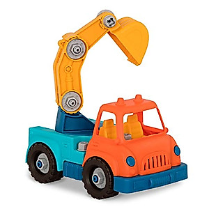 Battat- Wonder Wheels- Take-Apart Crane Truck – Toy Crane Truck With Drill For Kids – STEM Toy- Developmental Toy – 3 Years +