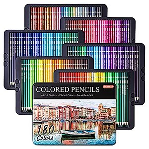 Shuttle Art 180 Colored Pencils, Soft Core Coloring Pencils Set with 4 Sharpeners, Professional Color Pencils for Artists Kids Adults Coloring Sketching and Drawing