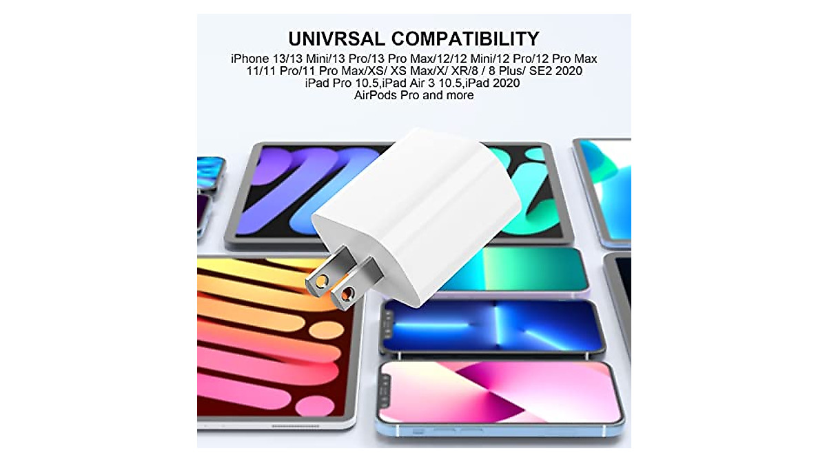 Rapid 20W USB C Wall Charger & MFi Lightning Cable for iPhone